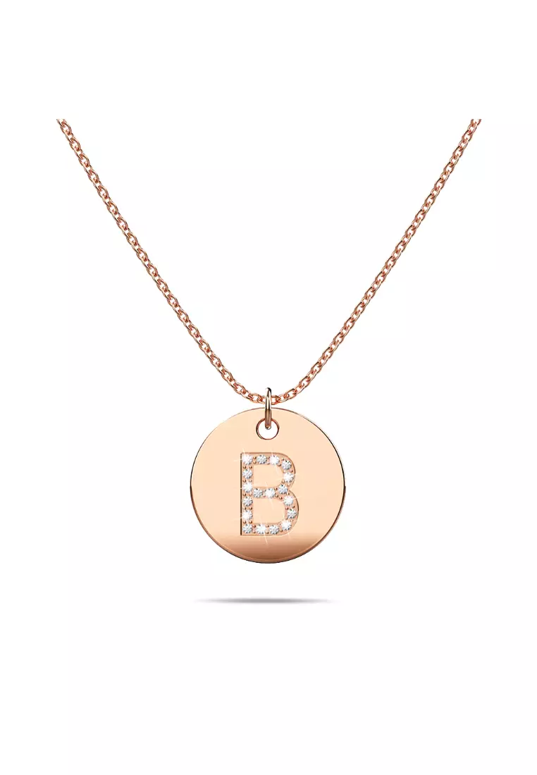 Buy Bullion Gold Initials Fabulous Alphabet Letter Necklace Rose Gold ...