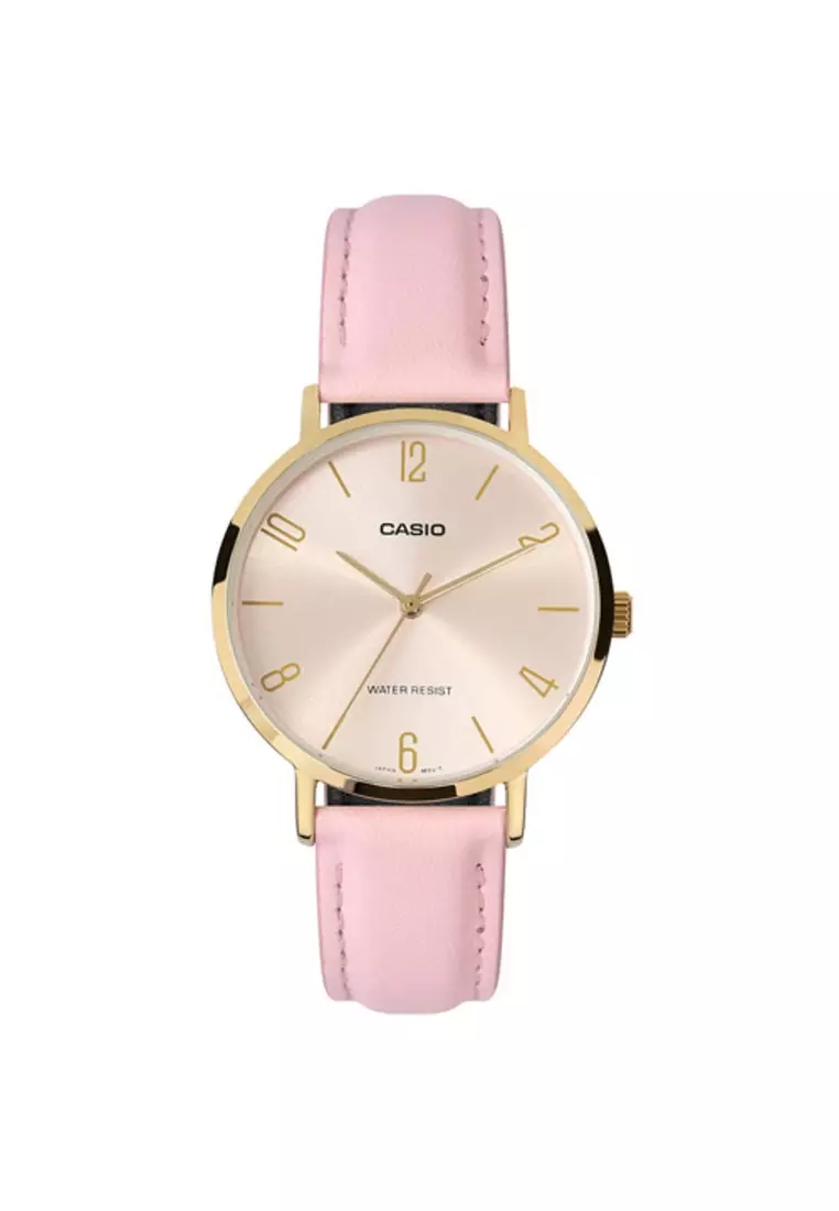 Jual CASIO Casio Jam Tangan Wanita - Pink Rosegold - Leather Strap ...
