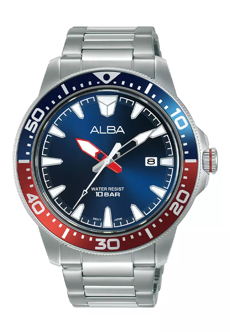 Jual Alba Alba Jam Tangan Analog Pria Silver Case Blue Dial Stainless ...