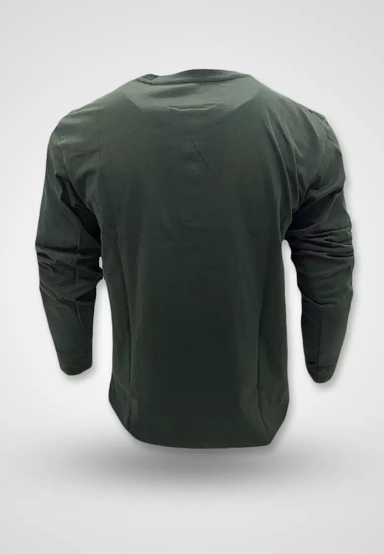 Jual IEBE Kaos Polos Tangan Panjang IEBE Casual Green Army I1HL8064GMY ...