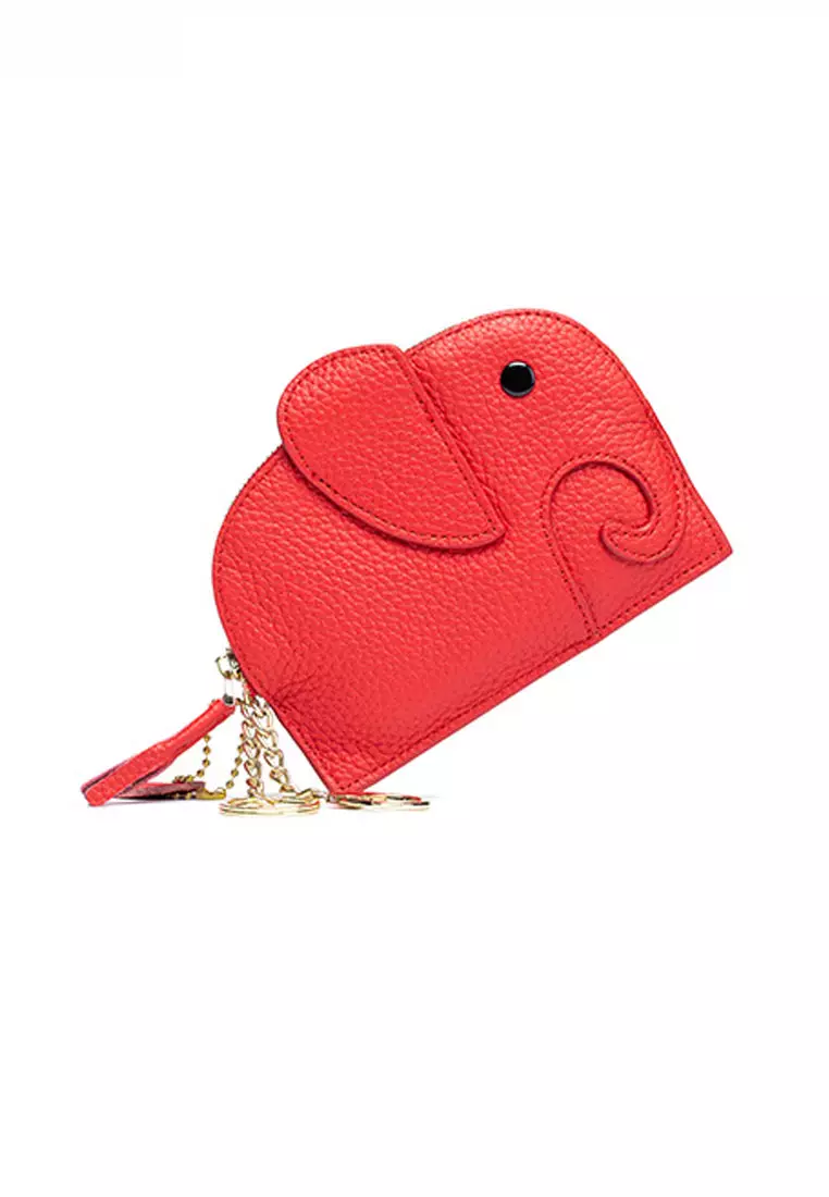 XAFITI Full -grain leather multi -purpose small elephant pull chain bag ...