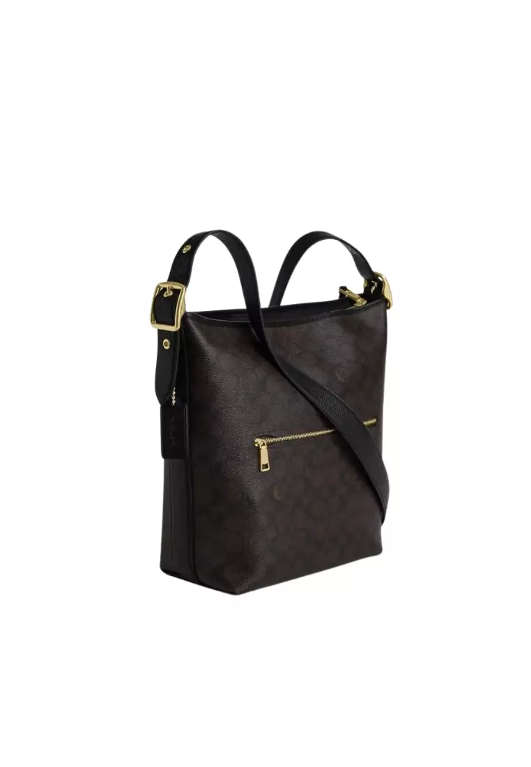 Buy Coach Coach Val Duffle Crossbody Bag Signature Canvas In Walnut ...