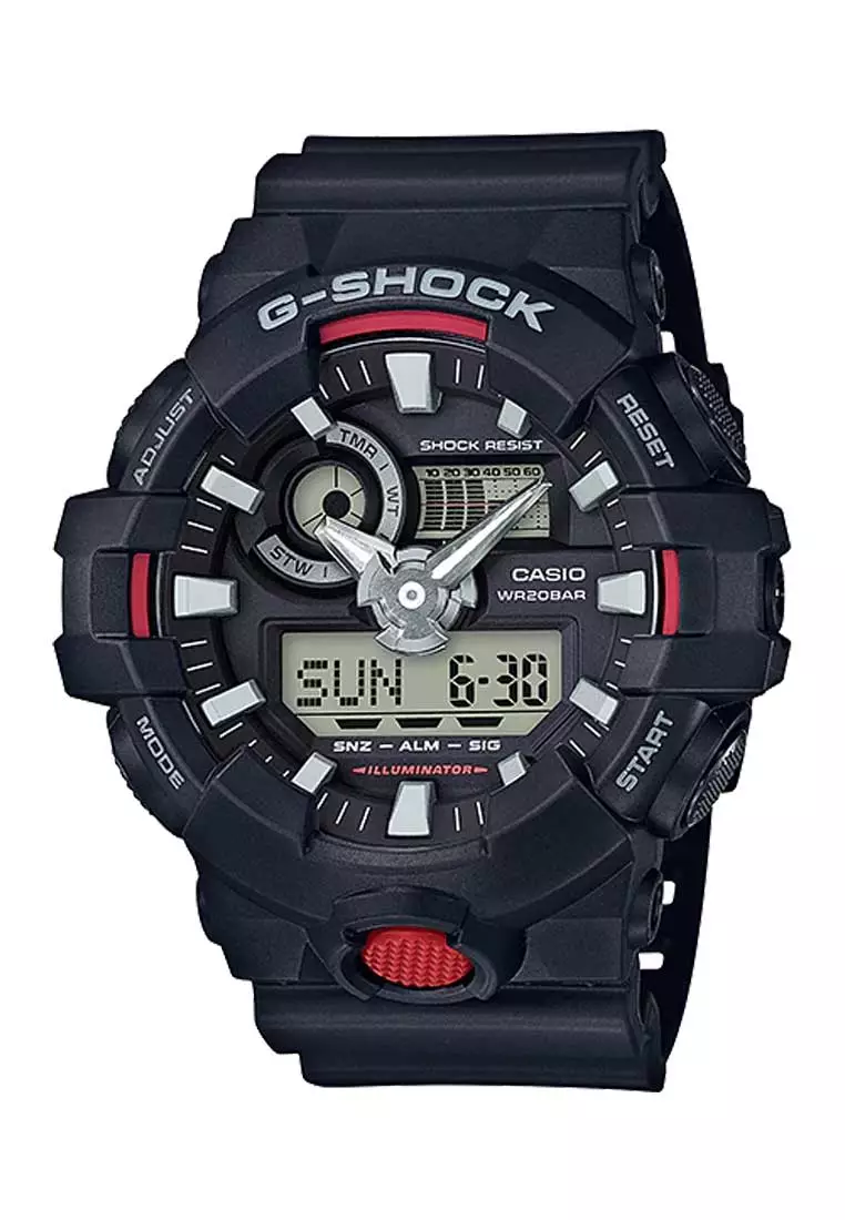 Buy CASIO Casio G-shock Red and Black Resin Unisex Watch GA-700-1ADR ...