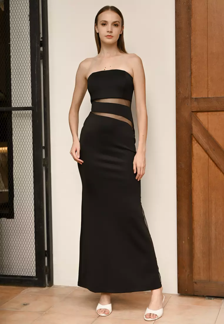 Buy Bebebeige Sheer Cut-Outs Dinner Dress 2025 Online | ZALORA