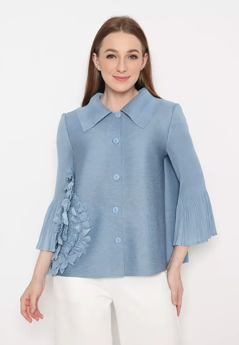 Jual Rupa Arupa Rupa Arupa - Sky Blue Rosabel Pleats Blouse Original ...