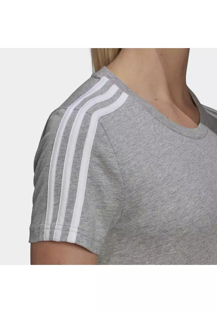 Buy Adidas Essentials Slim 3 Stripes T Shirt Online Zalora Malaysia