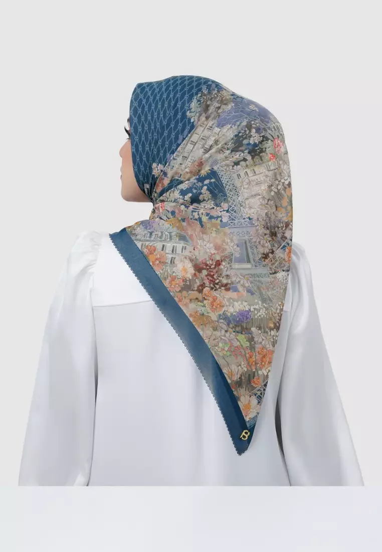 Buy Buttonscarves The Parisian 3.0 Voile Square - Bleu 2026 Online | ZALORA