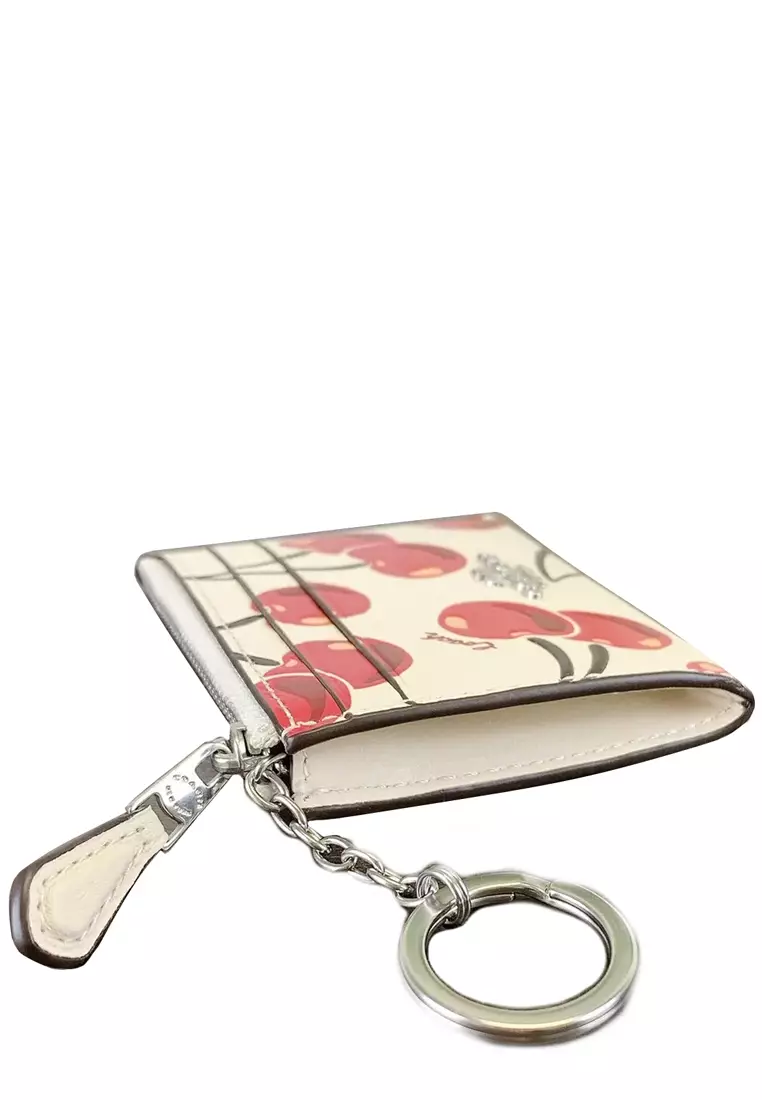 線上選購 Coach Mini Skinny Id Case With Cherry Print in Chalk/ Multi CZ463 ...