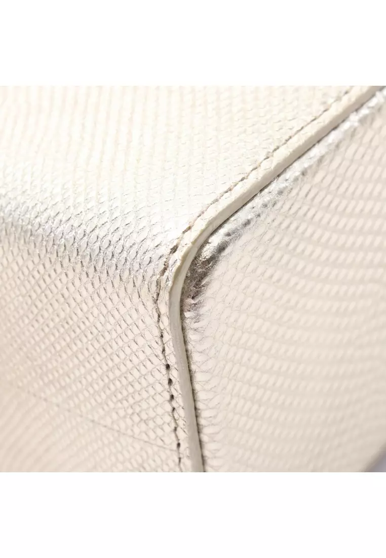 Buy Bvlgari Pre-Loved Bvlgari serpenti Vanity Handbag leather gold python embossed 2WAY 2025 ...