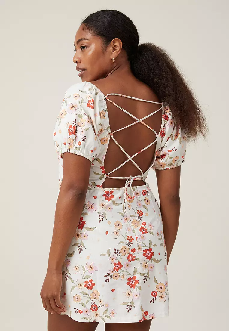 Jual Cotton On Tori Tie Up Mini Dress Original 2024 | ZALORA Indonesia