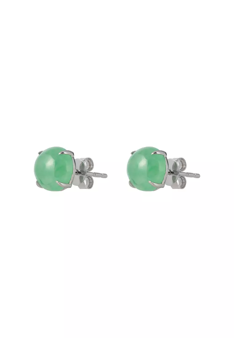 Buy TOMEI TOMEI Classic Jade Earrings, White Gold 750 Online | ZALORA ...