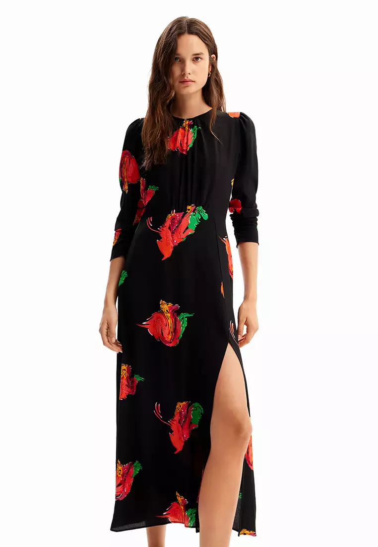 Buy Desigual Desigual Woman Long floral slit dress. 2026 Online ...