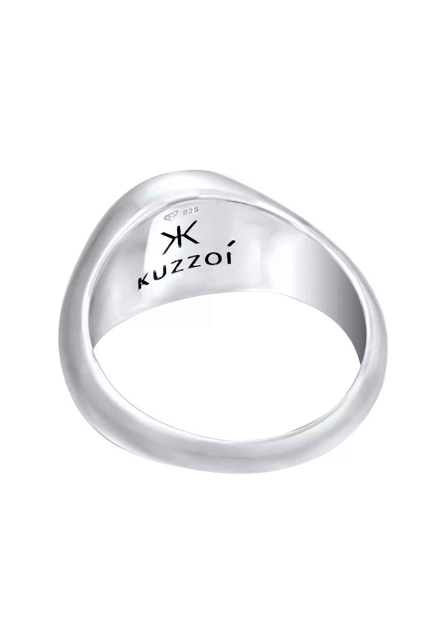Buy Kuzzoi Men's Black Enamel Smiling Face Signet Ring 2026 Online | ZALORA