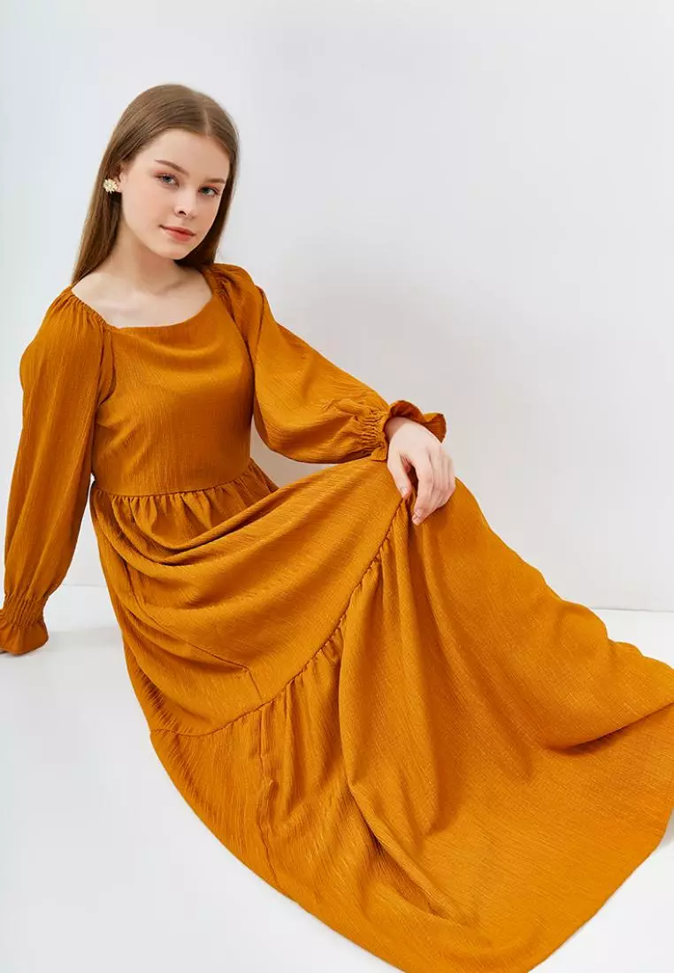 Jual Simplicity SIMPLICITY Square Neck Textured Maxi Dress Original ...