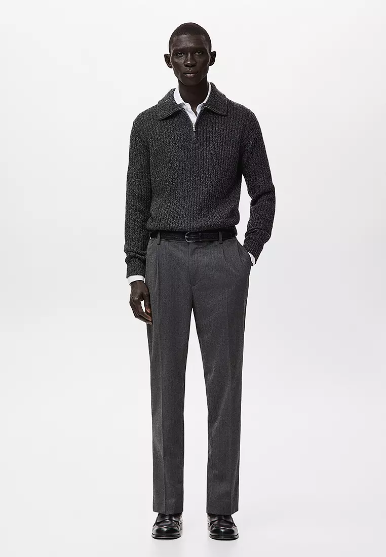 Buy MANGO Man Wool-Blend Sweater With Zip 2026 Online | ZALORA Philippines