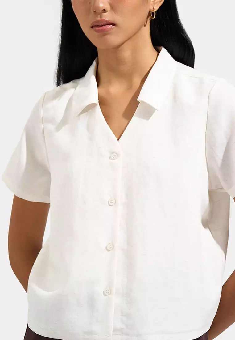 Buy ForMe Extended Sleeved Linen Shirt 2026 Online | ZALORA Philippines