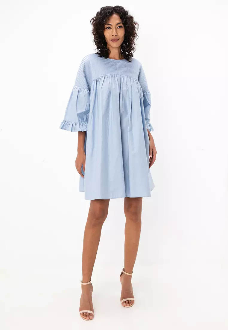 Buy ASOS Design Pintuck Puff Sleeve Mini Smock Dress 2025 Online ...