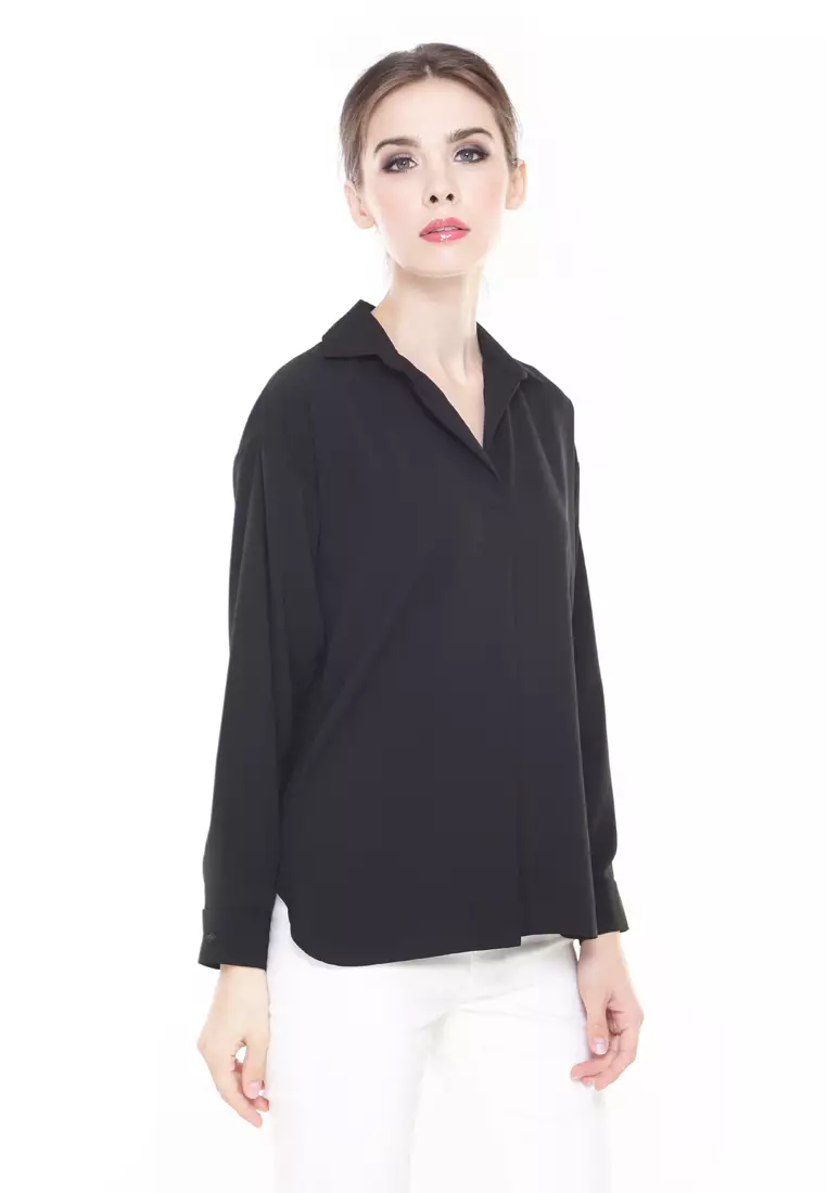 Buy RINA NICHIE COUTURE Luna Loose Shirt Top in Black 2026 Online | ZALORA