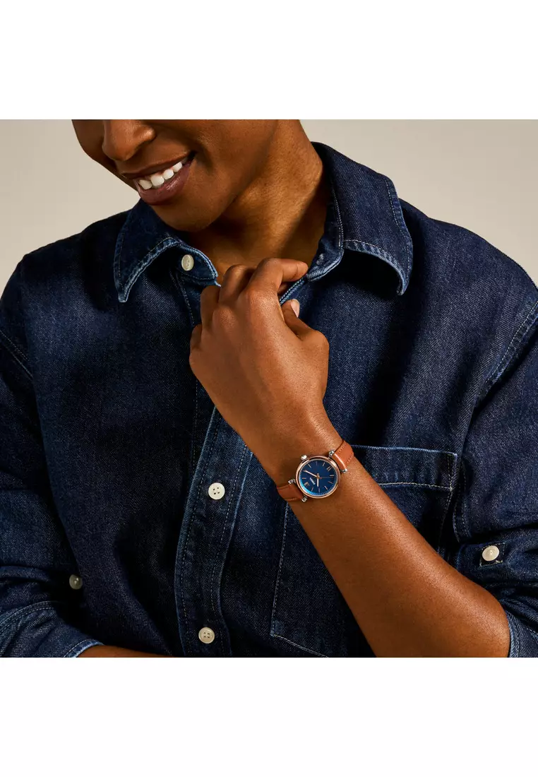 Fossil Carlie Mini Three-Hand Tan Leather Watch ES4701 2025 | Buy ...