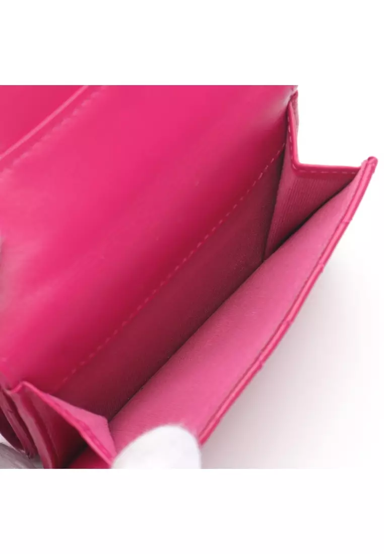 Buy Chanel Pre-Loved Chanel 2.55 matelasse trifold wallet lambskin Pink ...