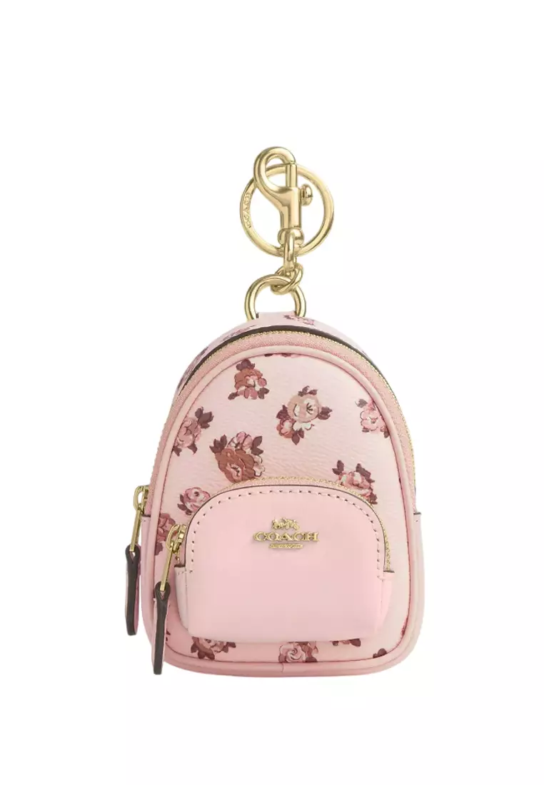 Buy Coach Mini Court Backpack Bag Charm With Rosette Print - Blush ...