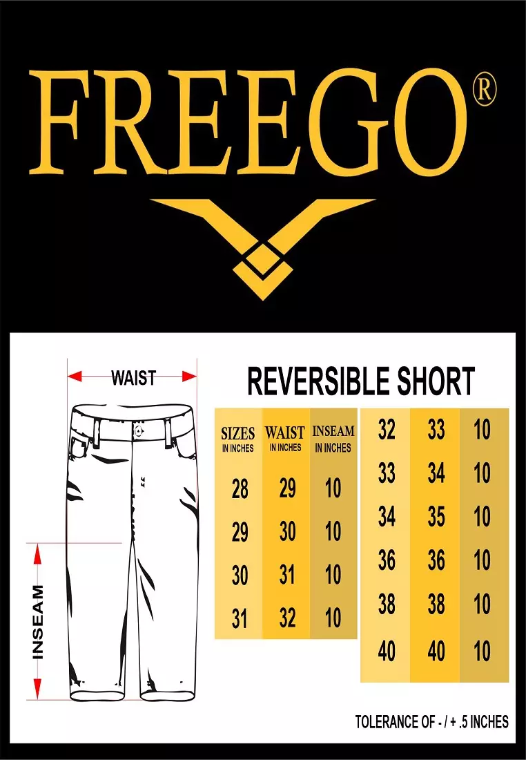 Buy Freego Mens Reversible Shorts 2024 Online | ZALORA Philippines