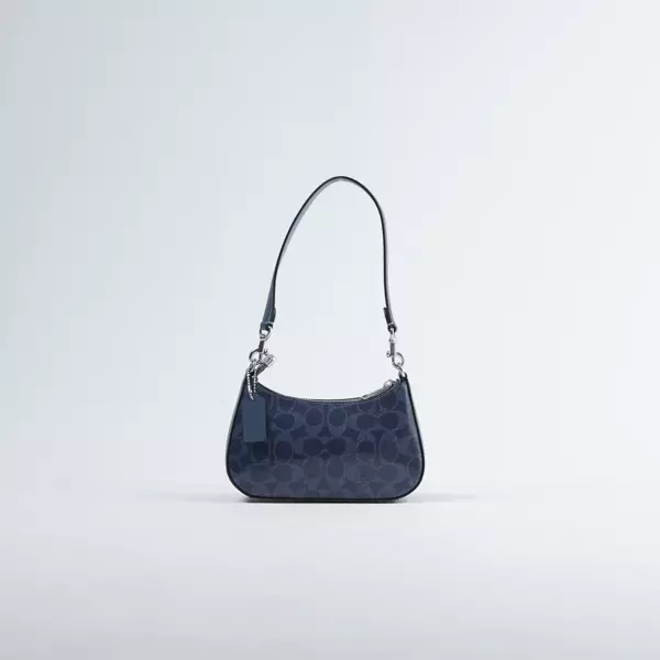 Jual Coach Tas COACH TERI MONOGRAM DENIM BLUE NAVY LEATHER SHOULDER BAG ...