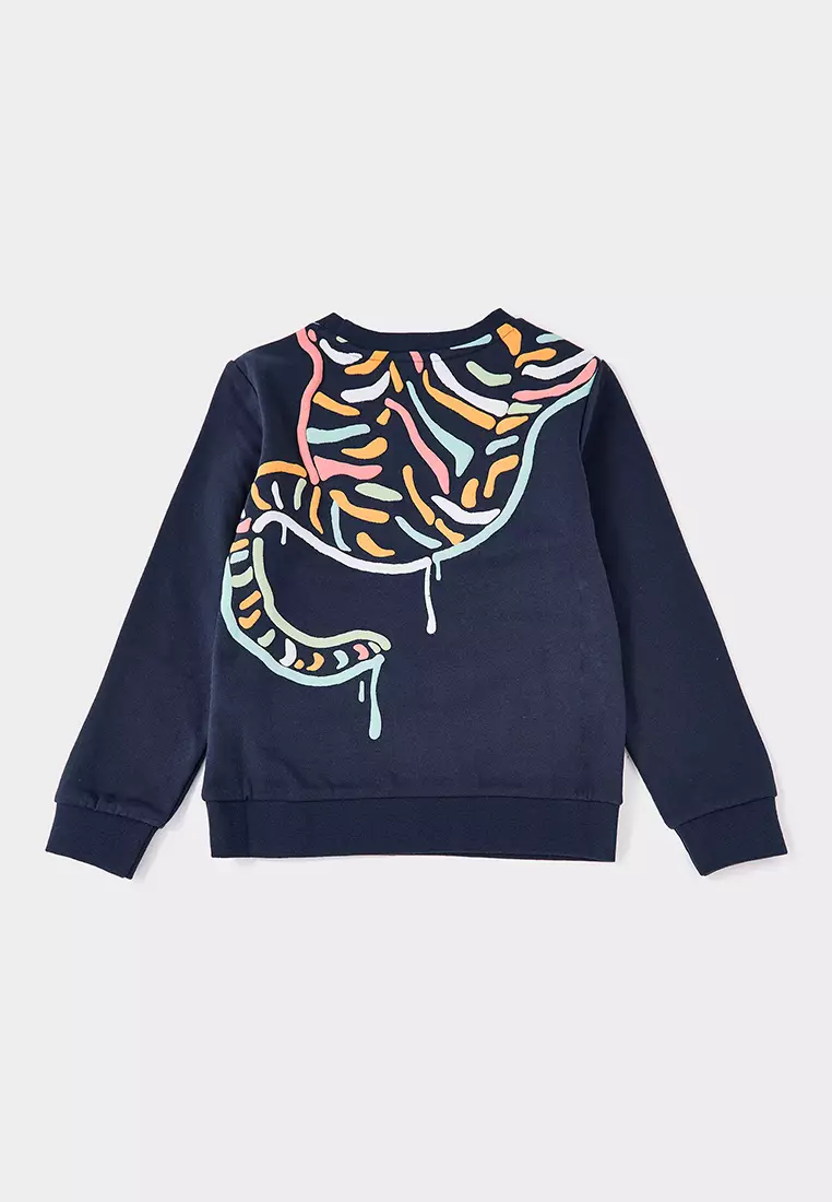 GWD Merlin Navy tiger print sweatshirt 2025 | Buy GWD Online | ZALORA ...