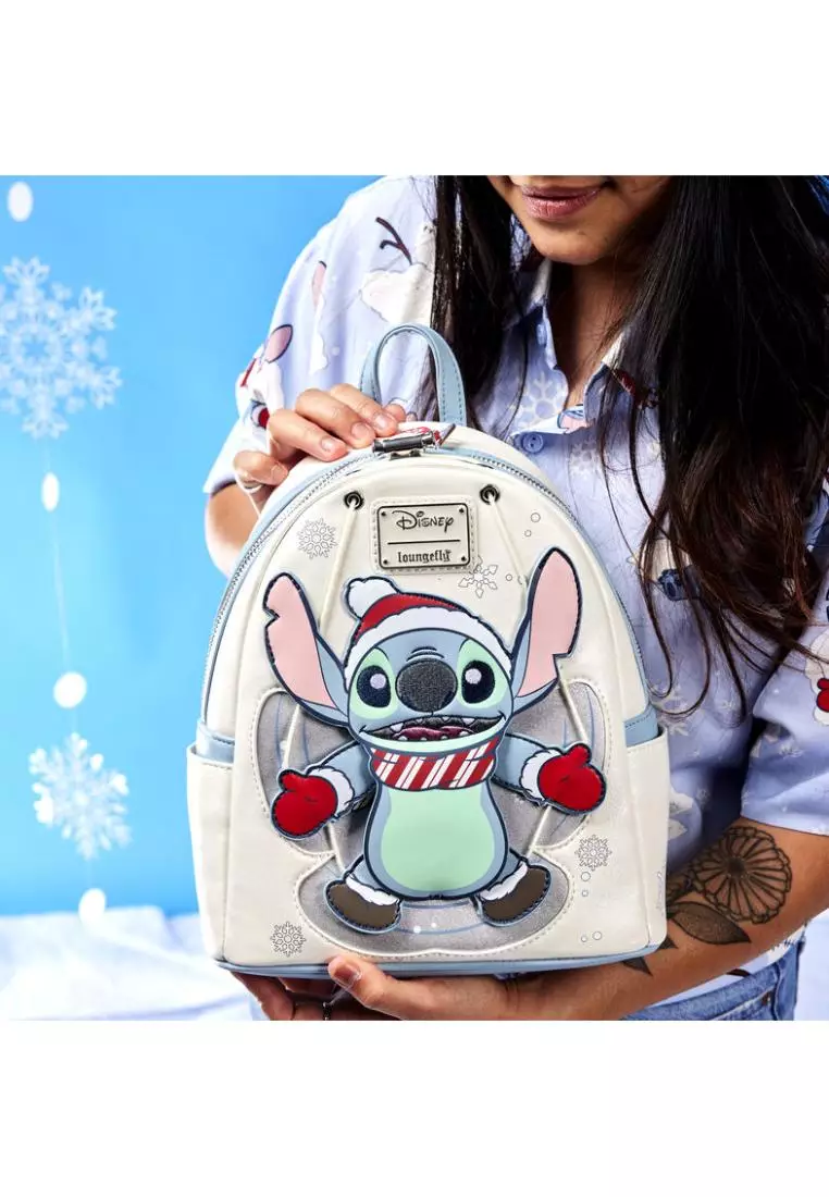Jual Loungefly Loungefly Disney Hooliday Stitch Snow Angel Glitter Mini ...