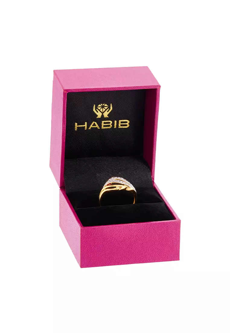 Buy HABIB HABIB Oro Italia 916 Yellow and White Gold Ring GR59150425(YW ...