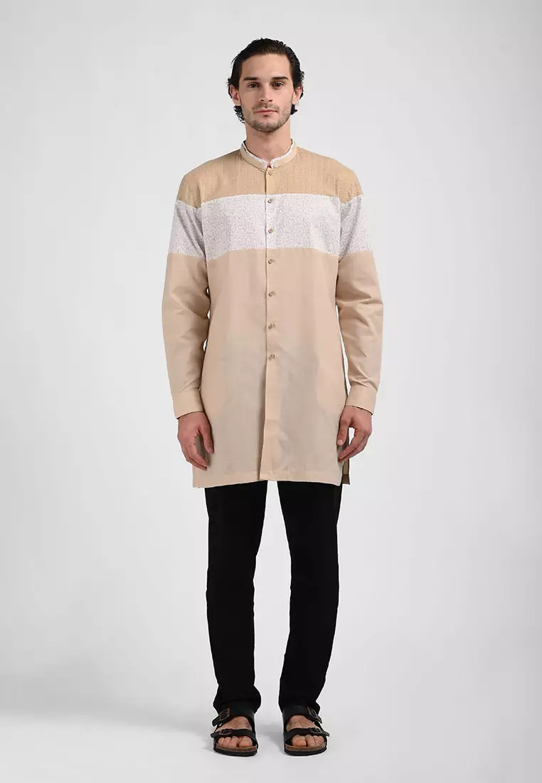 Jual Manzone MANZONE Gamis Pria Lengan Panjang Pria FARIZ - BEIGE Warna ...