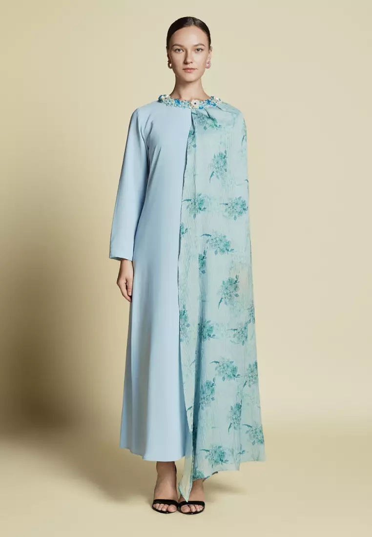 Buy Demure & Co Asymmetrical Side Cape Kaftan in Silk 2026 Online | ZALORA