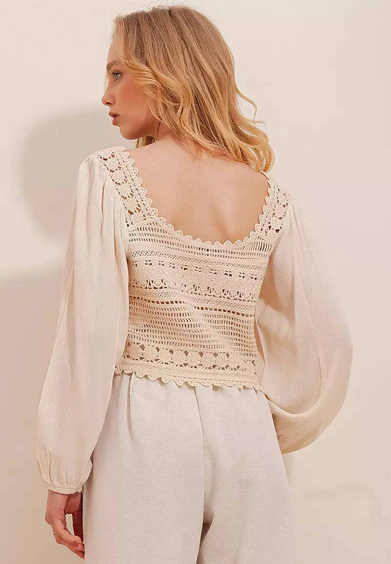 Buy Alacati Openwork Blouse 2025 Online | ZALORA Philippines