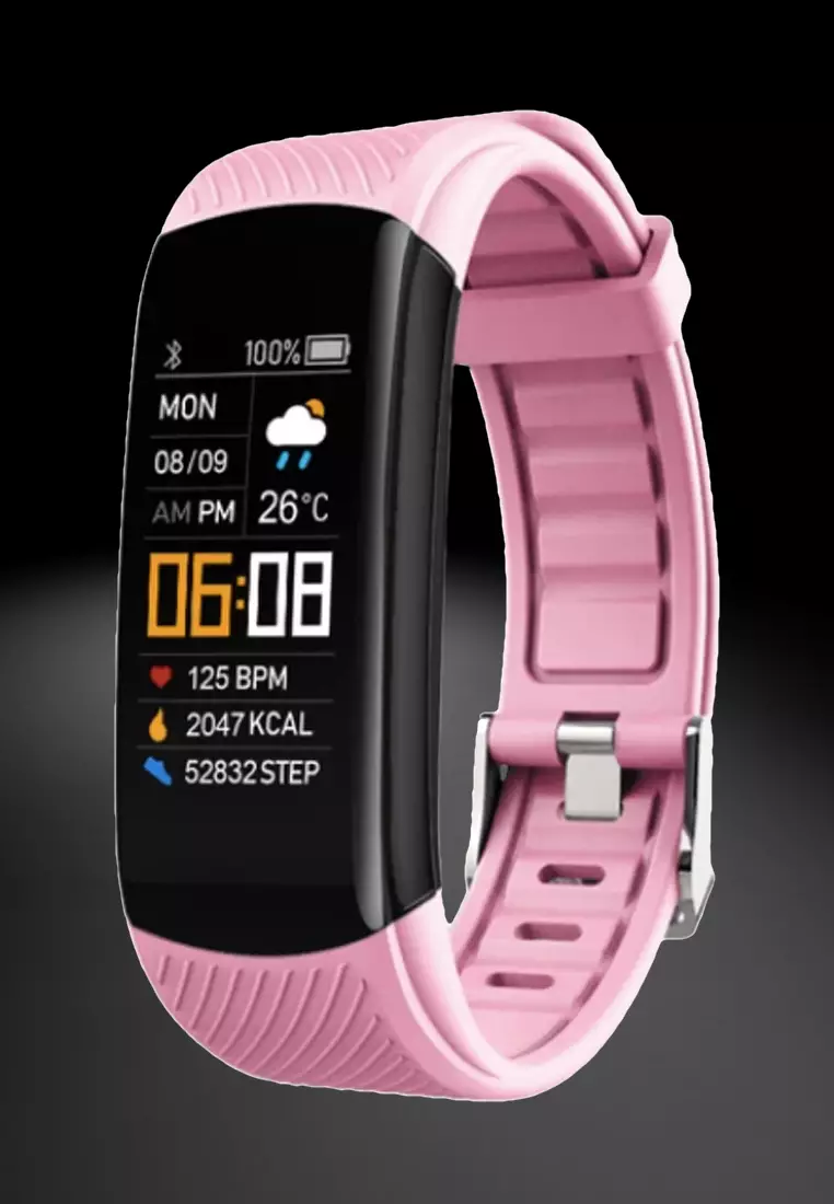 Buy EGLANTINE Unisex IOS/Android IP Black Waterproof Fitness SmartWatch ...