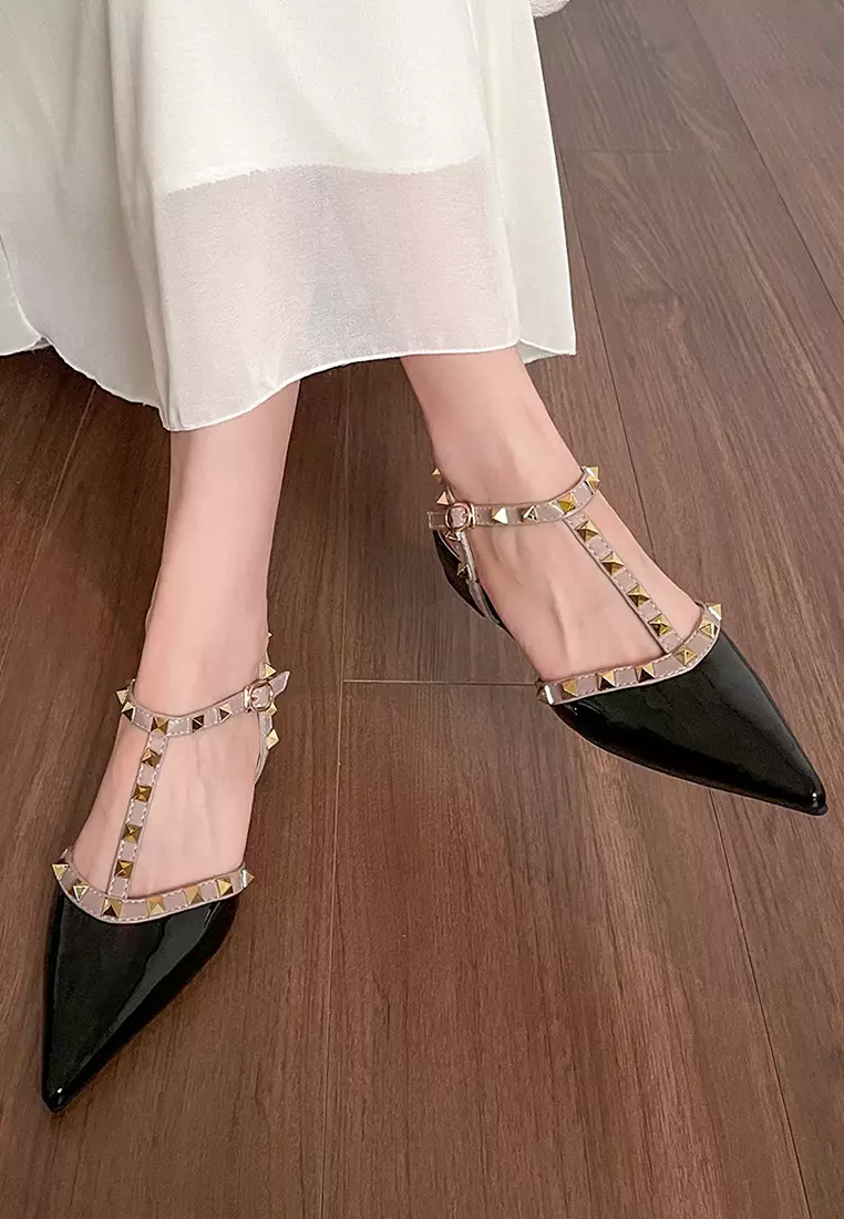 Buy Twenty Eight Shoes 3CM Rivet T-strap Slingback Mid Heels WW875-5 2025 Online | ZALORA ...