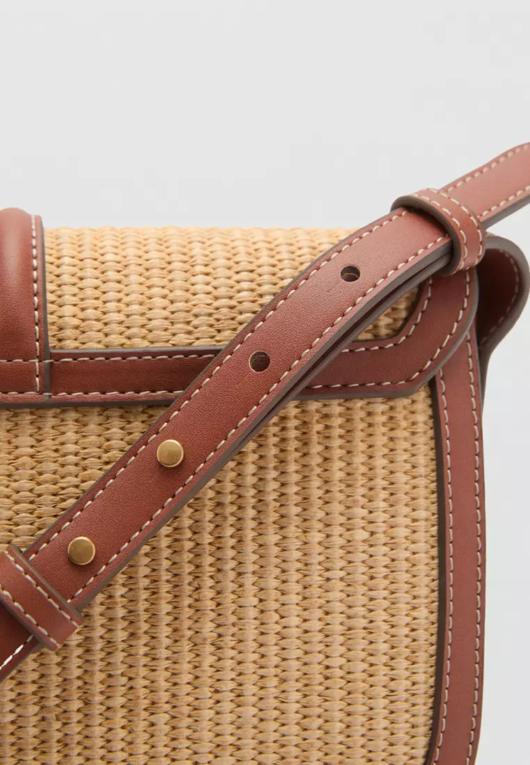 Buy Mango Raffia-Effect Shoulder Bag 2025 Online | ZALORA