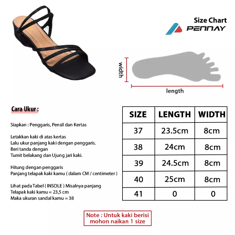 Jual Pennay Pennay - Elshara Sandal Wanita Heels / Sendal Hak 3 cm ...