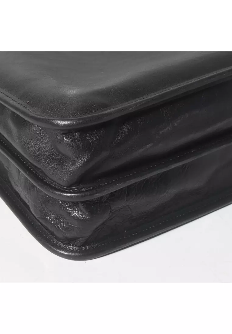 Lara First Layer Cowhide Tree Paste Leather Men's Briefcase - Large ...