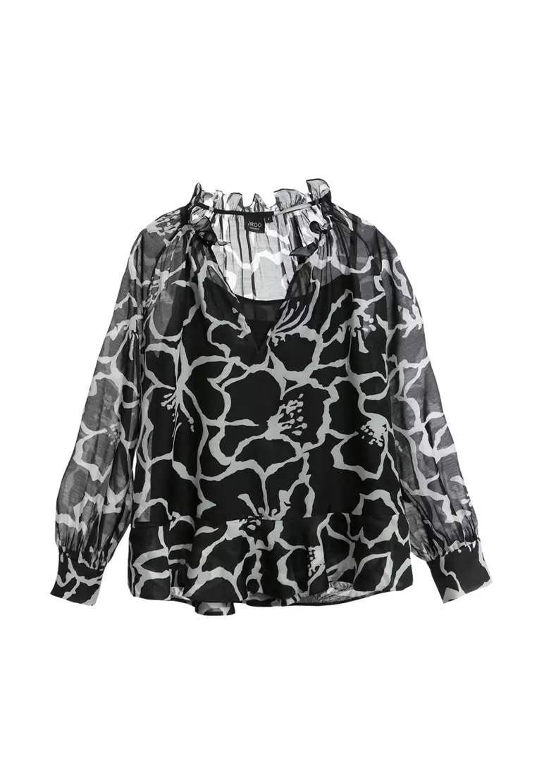 Buy iROO Floral Print Long Sleeve Top 2025 Online | ZALORA