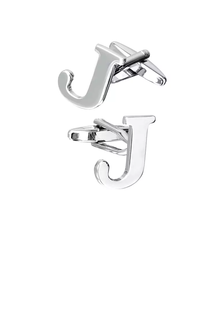 Buy ZITIQUE Simple Personality English Alphabet J Cufflinks Online ...