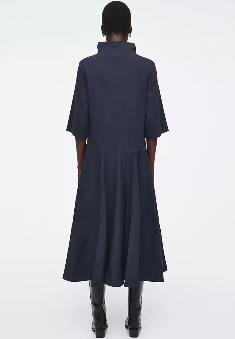 Buy COS Funnel-Neck Panelled Midi Dress 2025 Online | ZALORA