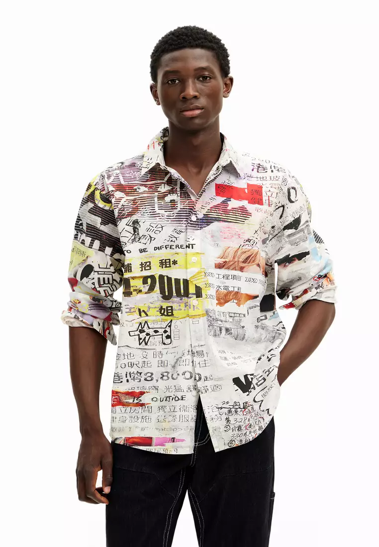 Buy Desigual Desigual Man Shirt with Japanese print design. 2025 Online ...