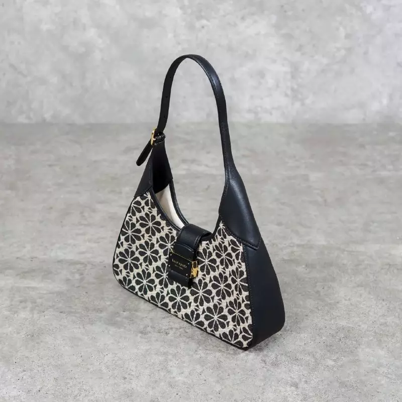 Jual Kate Spade Tas KATE SPADE JACQUARD FLORAL NOUVEAU BLACK FLAP HOBO ...