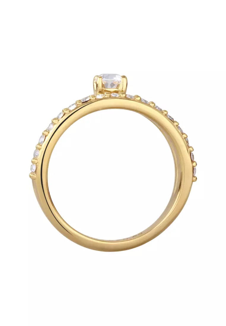 Buy ELLI GERMANY Sparkling Swarovski® Crystals Ring – Gold-Plated ...