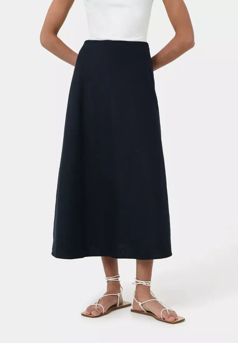 Buy FORCAST Kade Linen Blend Midi Skirt 2025 Online | ZALORA Philippines