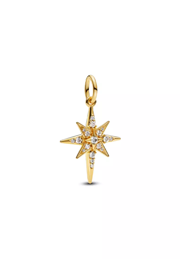 Buy Pandora Pandora 14K Gold-Plated Sparkling North Star Dangle Charm ...