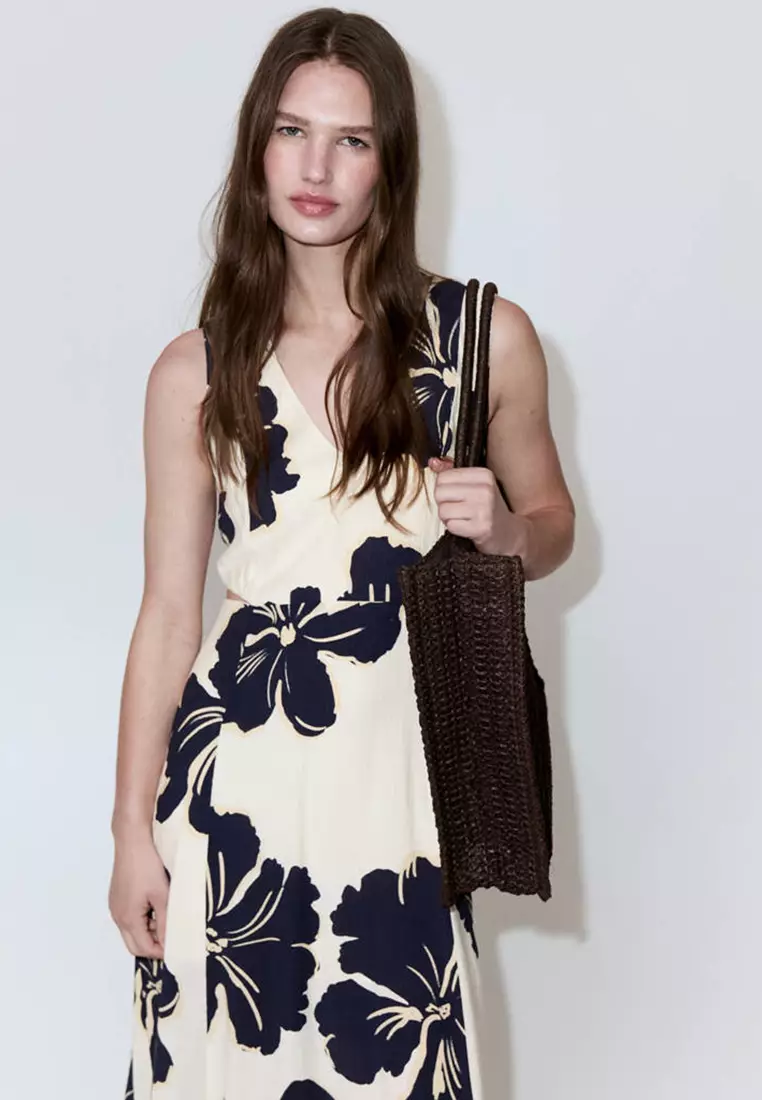 Buy Mango Floral Print Cut-Out Dress 2026 Online | ZALORA