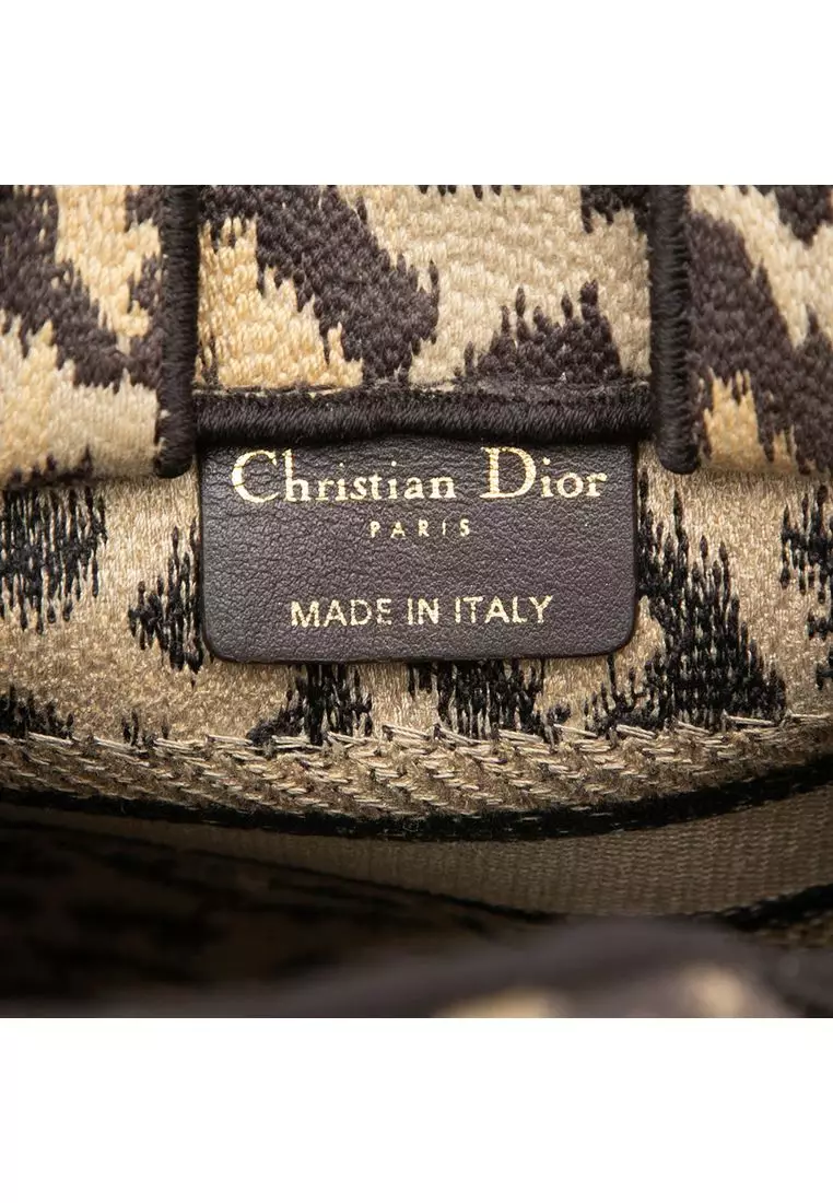 Buy Dior Pre-Loved Dior Mizza Mini Embroidered Canvas Leopard Vertical ...