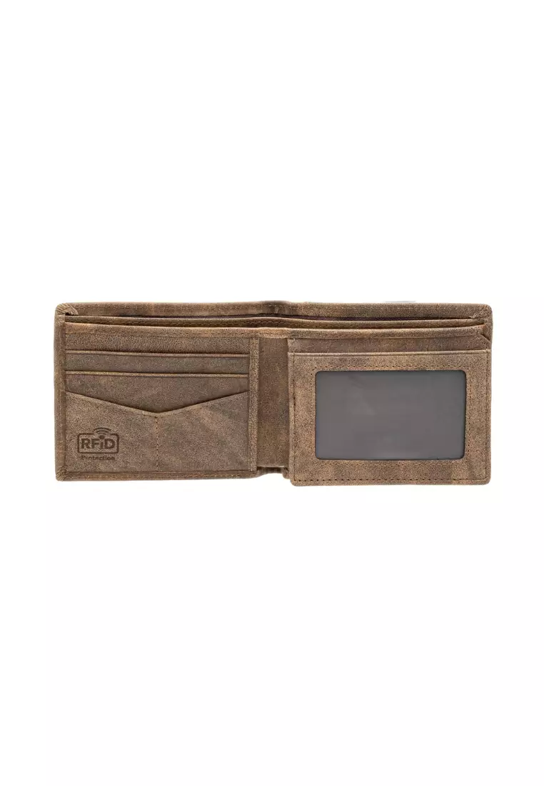 Buy IZO IZO Top Grain Leather Bi-Fold RFID Blocking Flip ID Wallet For ...