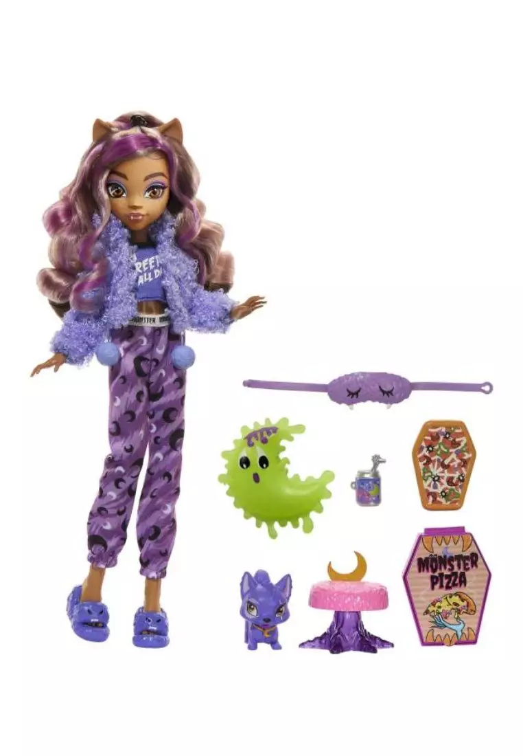 Buy Monster High Monster High Doll And Sleepover Accessories, Clawdeen ...